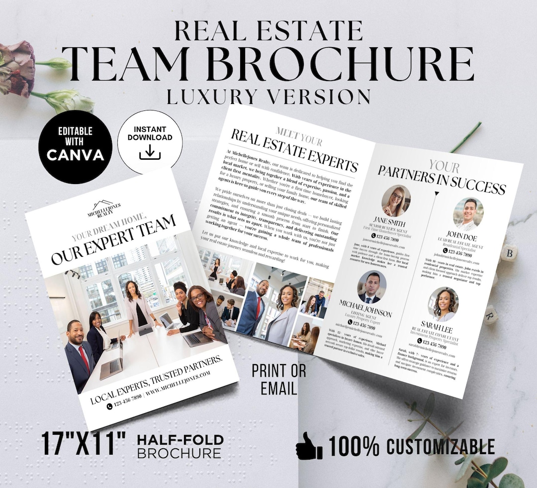 Real Estate Team Brochure Template Agent Bio Brochure Template Luxury ...