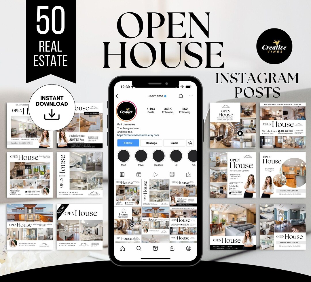 50 Open House Social Media Posts Real Estate Instagram Posts Open House ...