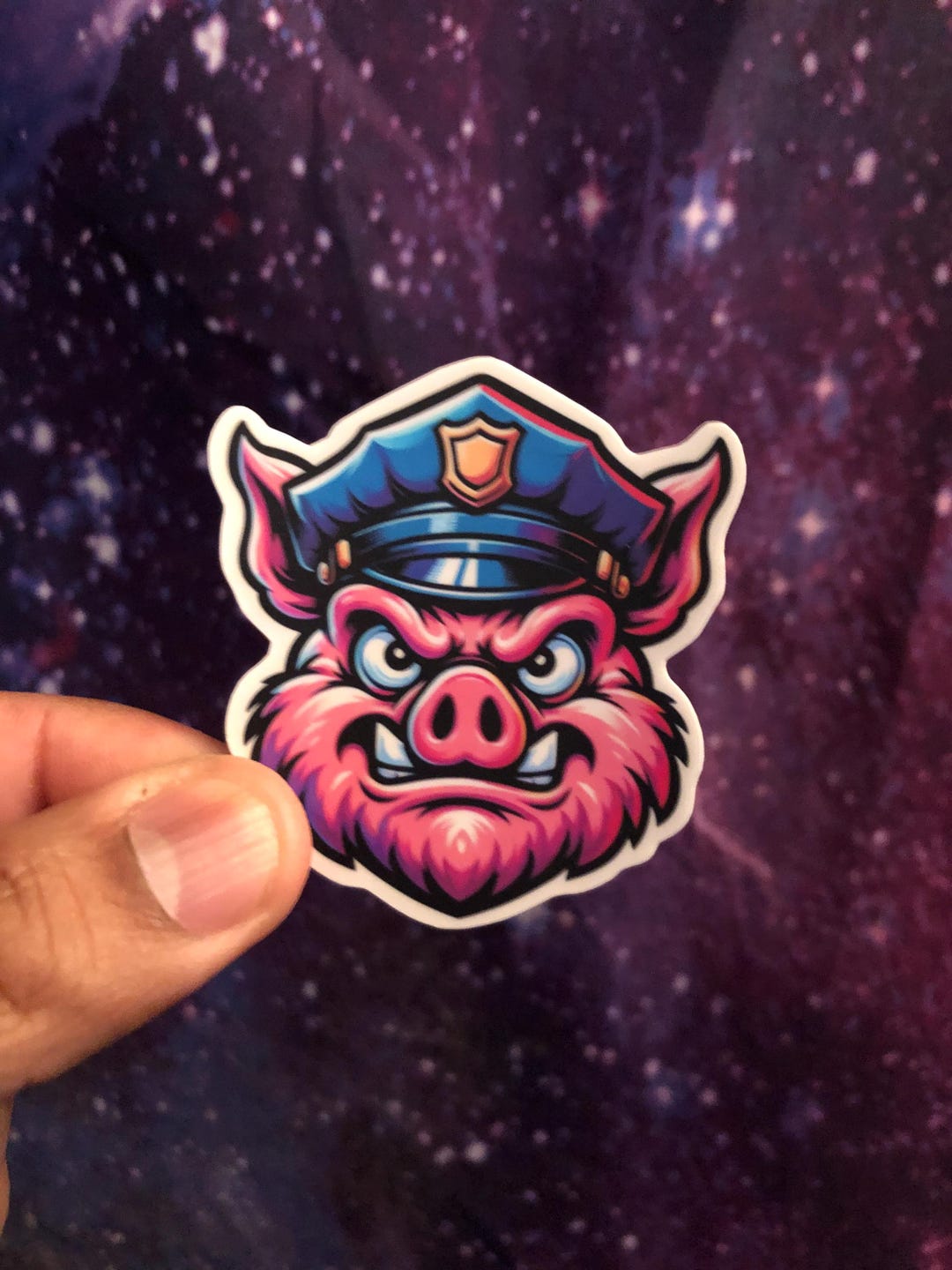Angry Pig Cop Sticker- High Quality Matt Vinyl and Waterproof - for ...