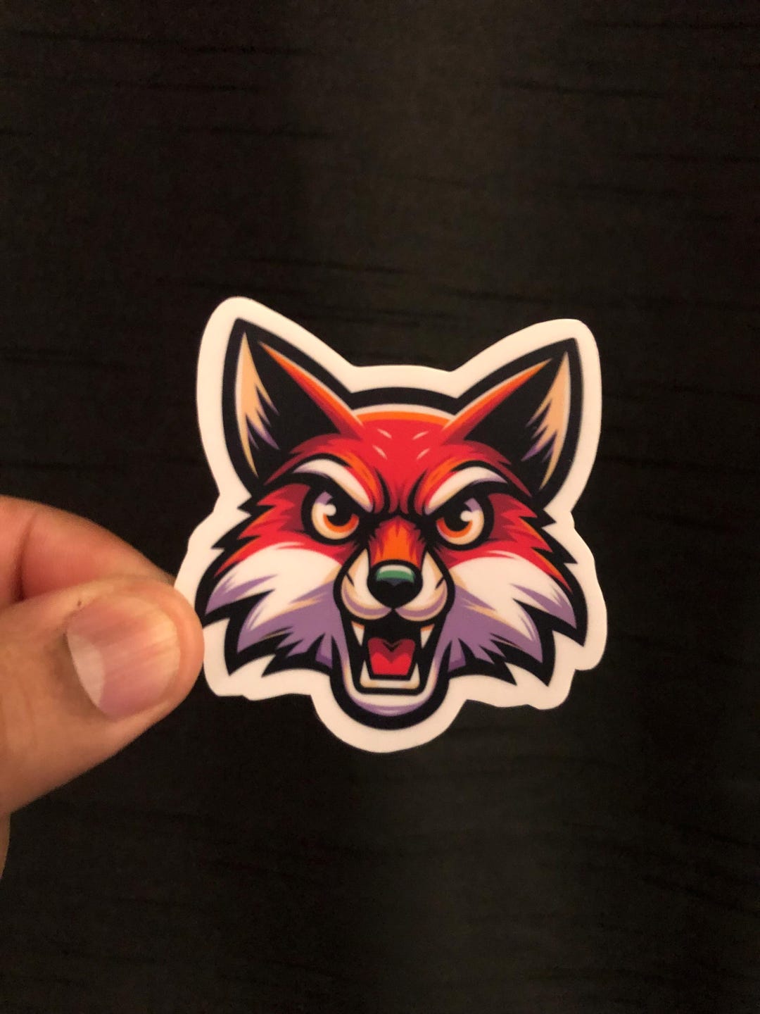 Angry Fox Sticker- High Quality Matt Vinyl and Waterproof - for Laptop ...