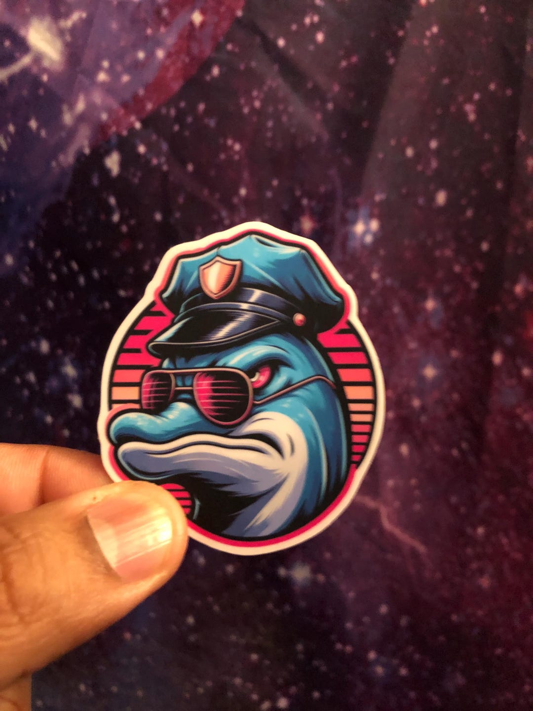 Angry Dolphin Cop Sticker- High Quality Matt Vinyl and Waterproof - for ...