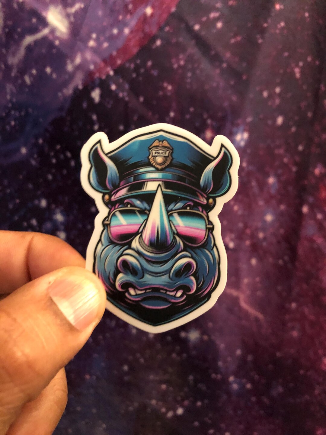 Angry Rhino Cop Sticker- High Quality Matt Vinyl and Waterproof - for ...