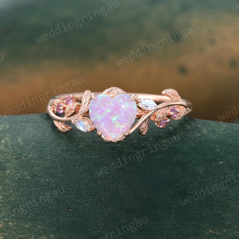 Heart Cut Moonstone Rings - Etsy
