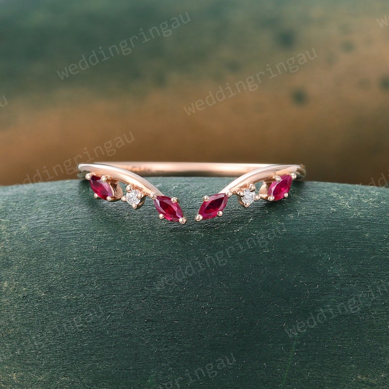Ruby Wedding Band - Etsy