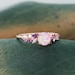 Pink Fire Opal Ring Unique Rose Gold Cluster Engagement Ring Round Cut ...