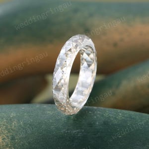 Briolette Cut Moissanite Wedding Band Unique Full Eternity Moissanite Engagement Band Men Women ...