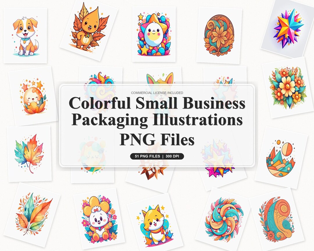 50 Colorful Small Business Packaging Illustrations PNG Files | Perfect ...
