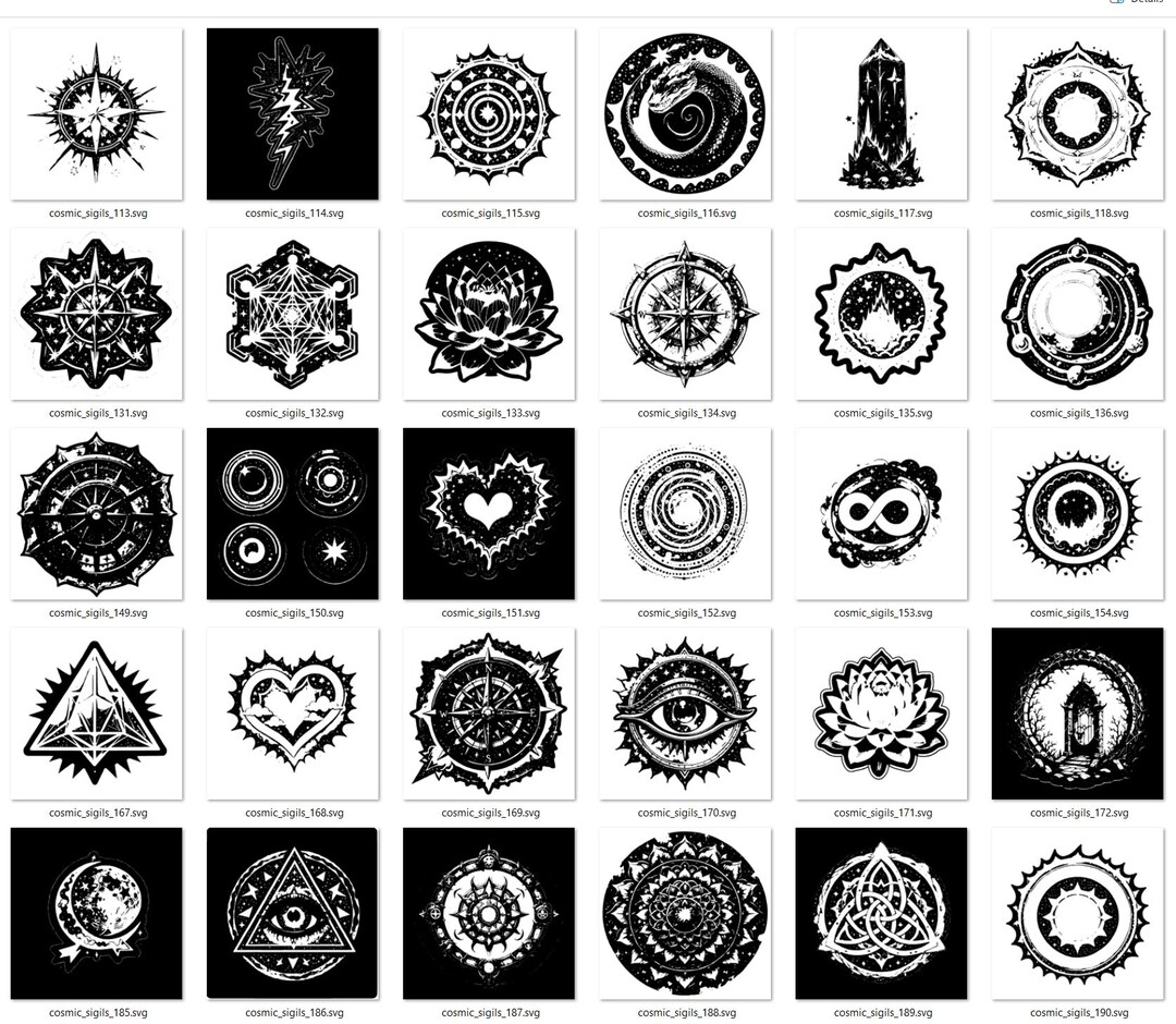 PACK #1 - 200 Cosmic Sigils, Portals Clipart – Space Glyphs, Magic ...