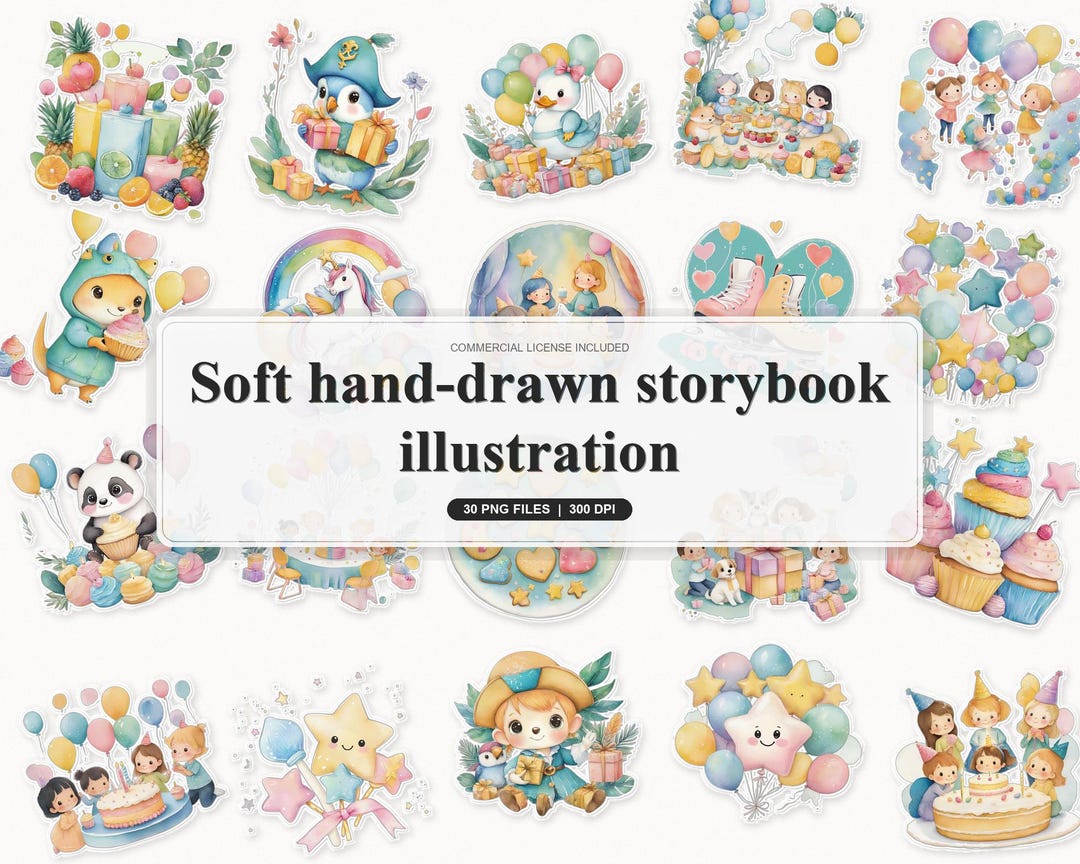 100 Vintage Storybook Art Packs | Customizable Illustration Assets for ...