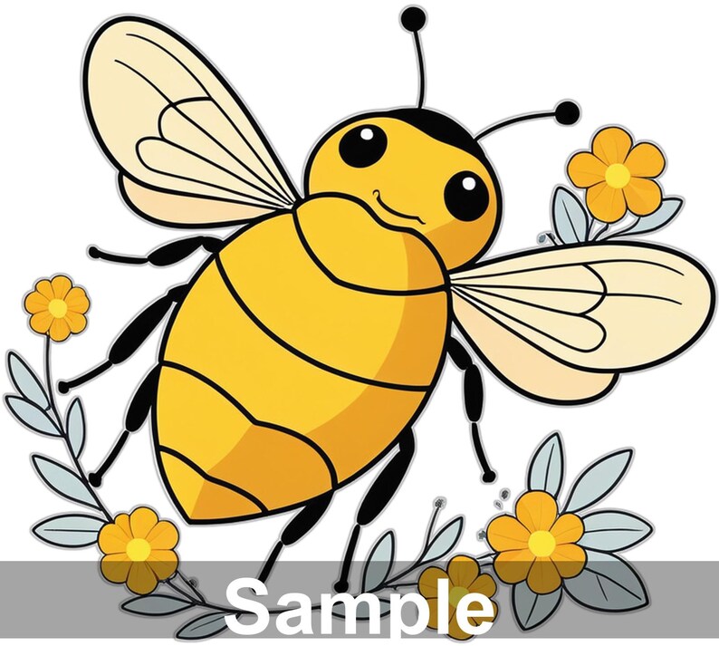 25 Modern Bee Vector Art BUNDLE | Minimalist Graphics for Commercial ...