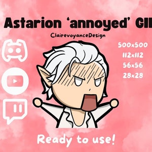 Astarion Chibi GIF Emote for Twitch Discord Youtube - Etsy