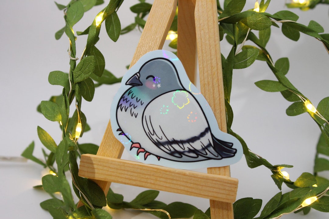 Cute Chunky Pigeon Sticker Decal for Laptops Phones Bottles Tablets ...