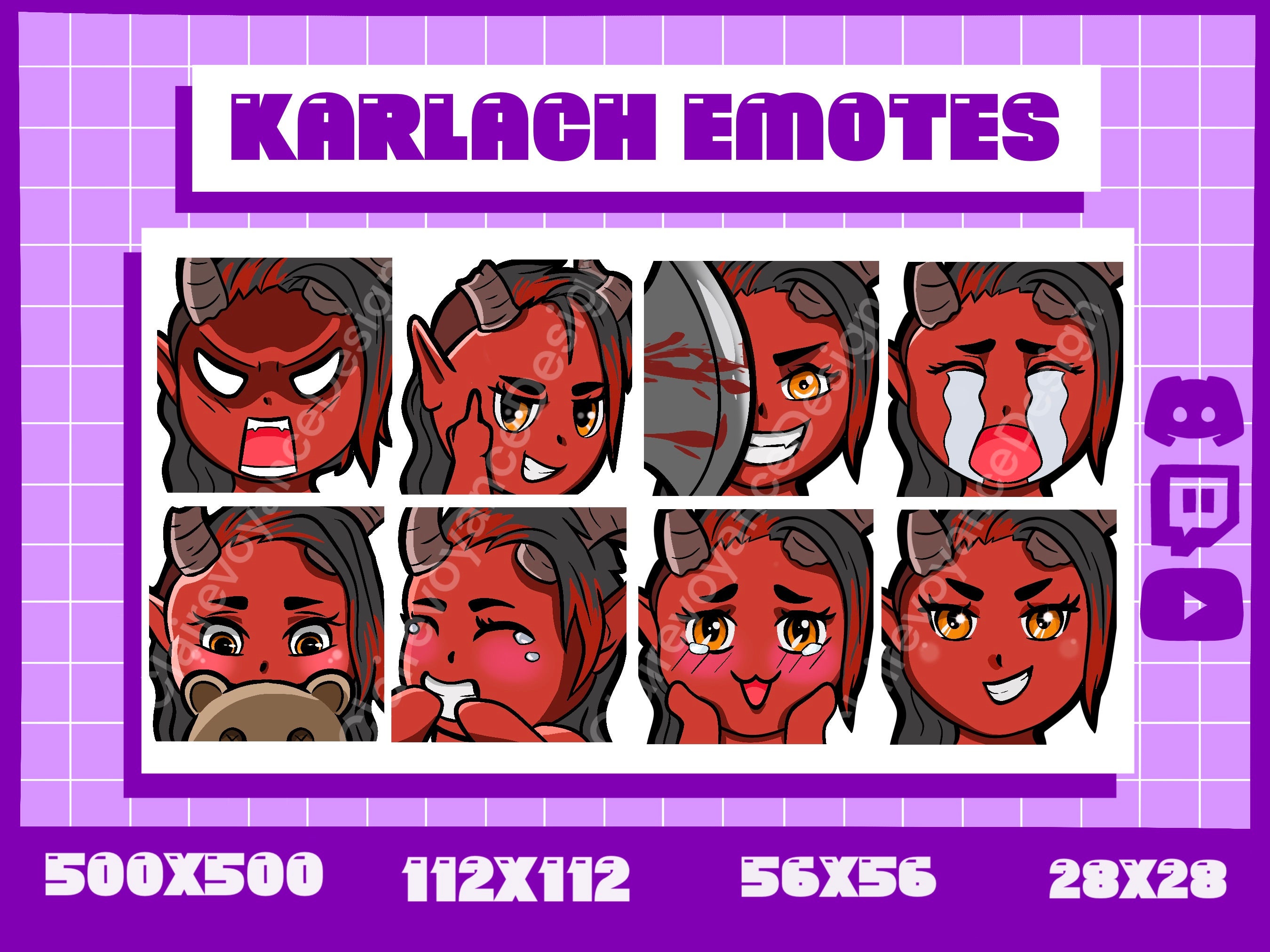 Karlach Baldur's Gate 3 Chibi Cute Emote Pack Twitch Discord Youtube - Etsy