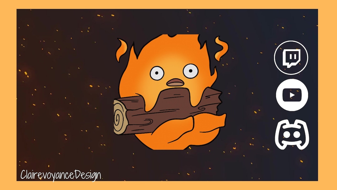 Fire Demon Calcifer Cartoon Animated Emote GIF Twitch Discord Stream - Etsy