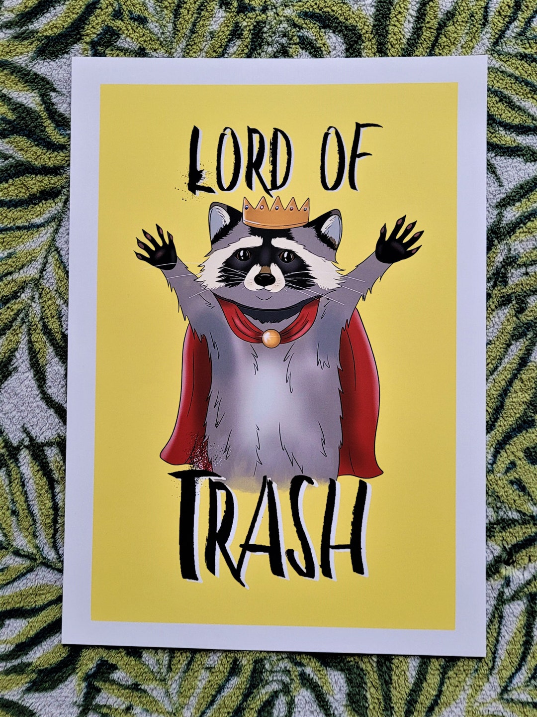 Trash Raccoon Cute Animal Wall Art Decor Funny Print - Etsy