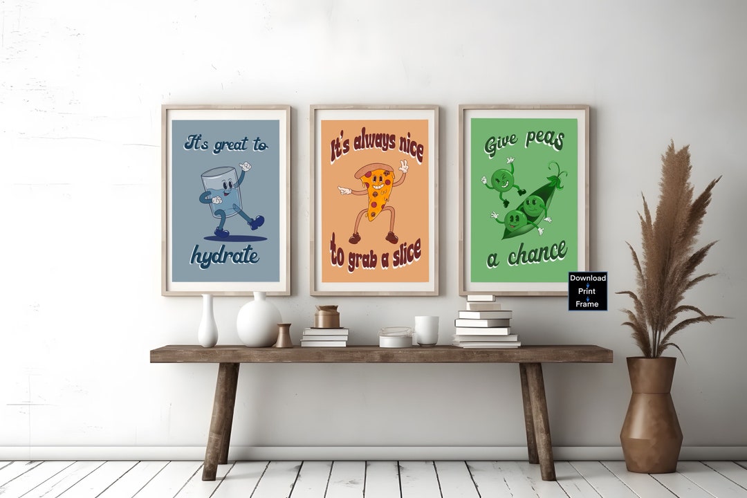 Retro Cartoon Food Prints: 1930s Kitchen Art (digital Download) - Etsy