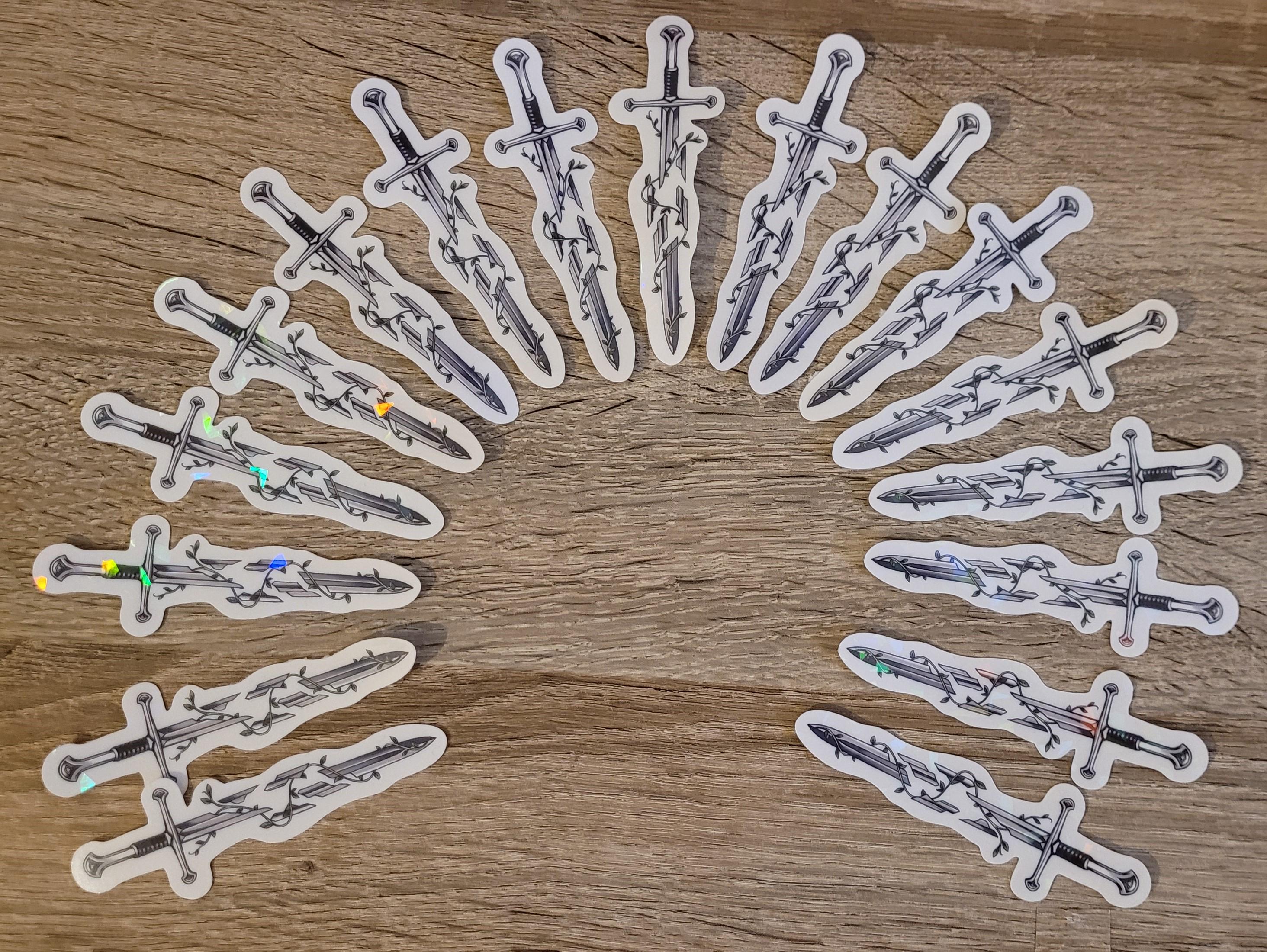 Narsil Sword Isildur Lord of the Rings Holo Sticker Decal for Laptops ...