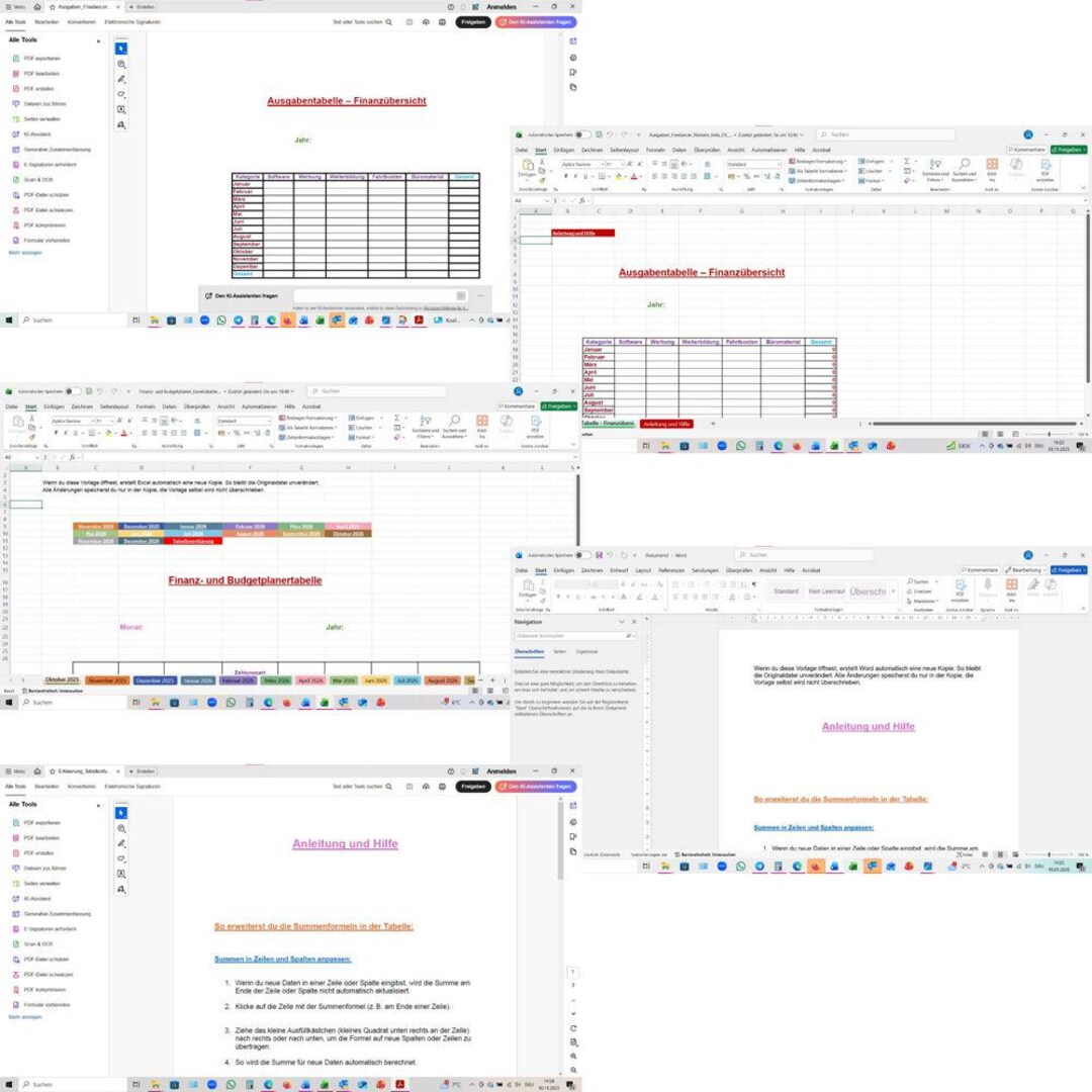 Freelancer Expenses Excel – Budget Planner Monthly Links With Explanation_bundle_zip - Etsy