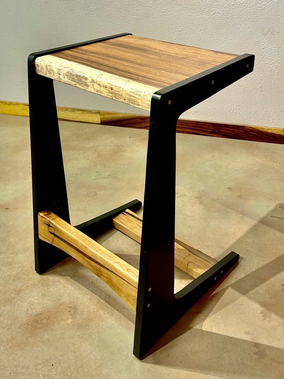 Custom Bar or Counter Height Stools, Monkey Pod & Aluminum, Indoor ...