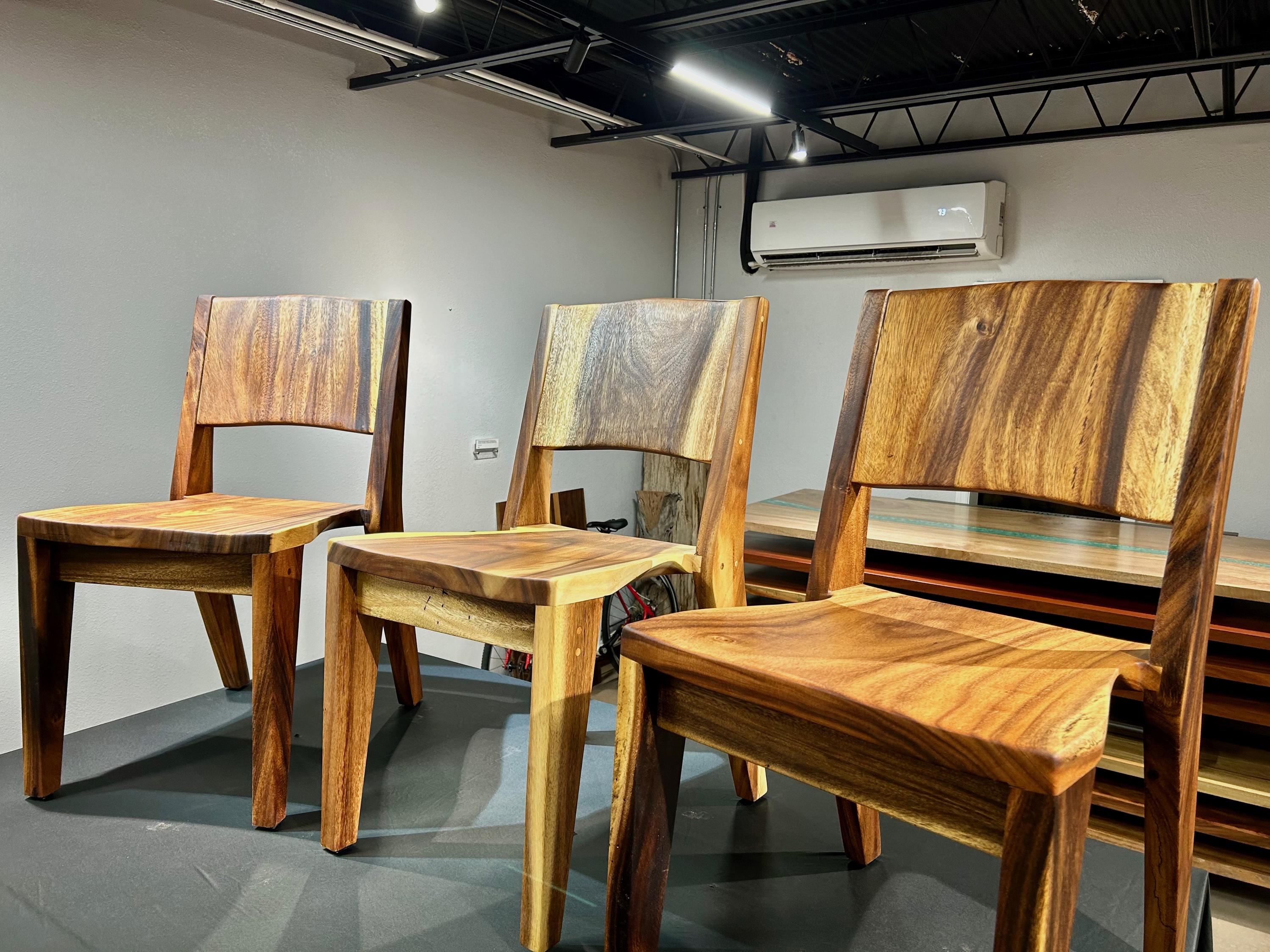 Heirloom Wooden Chairs - Monkey Pod Wood, Minimal, Modern, Ergonomic ...