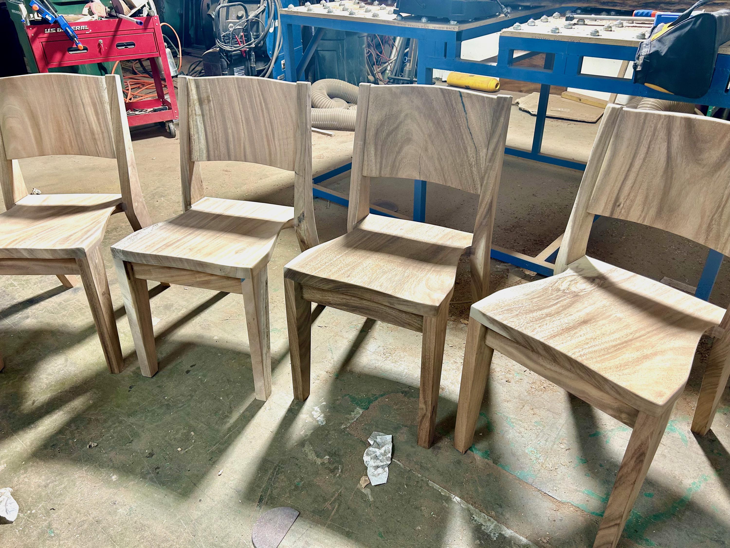 Heirloom Wooden Chairs - Monkey Pod Wood, Minimal, Modern, Ergonomic ...