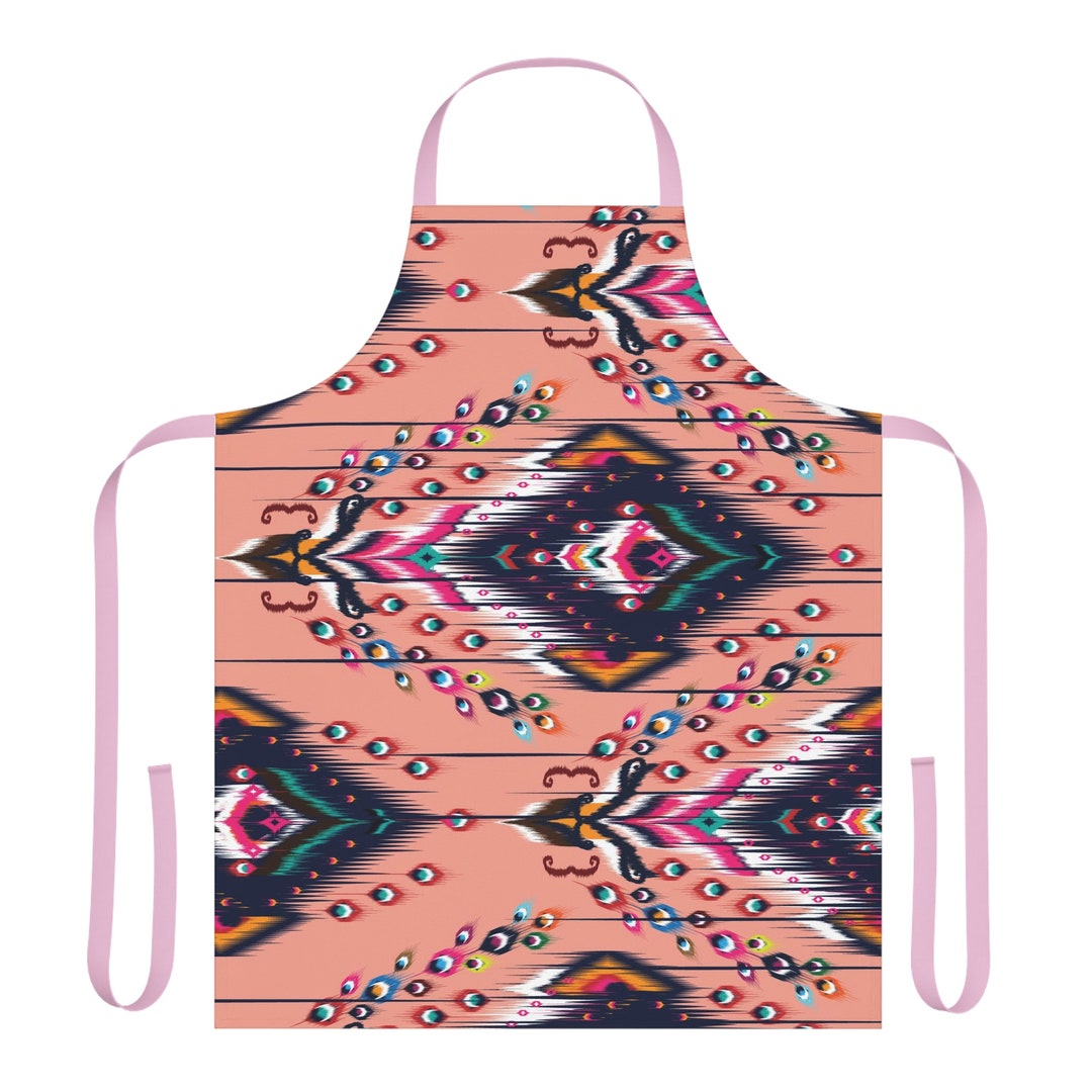 Peacock Art Apron Chef Gift Indigenous Art Design Cooking Cover Apron ...
