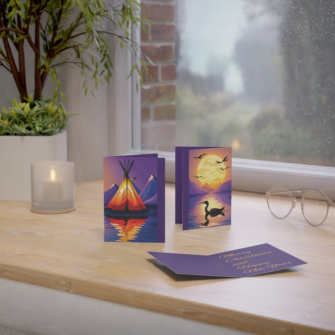 Indigenous Art Greeting Cards Teepee Art Holiday Greeting Christmas ...