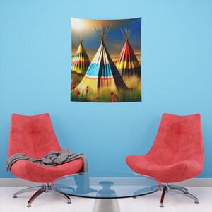 Printed Wall Tapestry Native American Art Wall Art Indigenous Wall ...