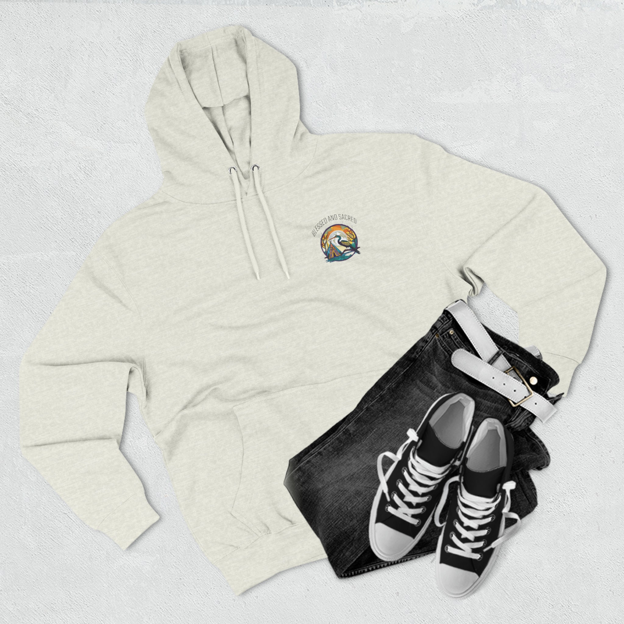 First Nations Hooded Top Blessed and Sacred Three-panel Fleece With ...