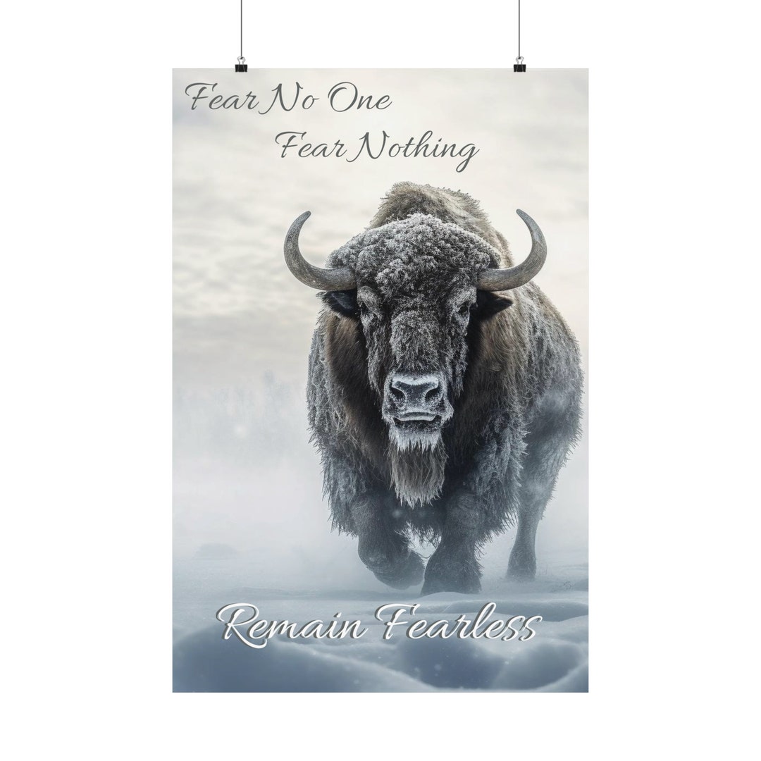 Buffalo Photo Art Matte Vertical Poster Hanging Wall Art Gift Bison Art ...