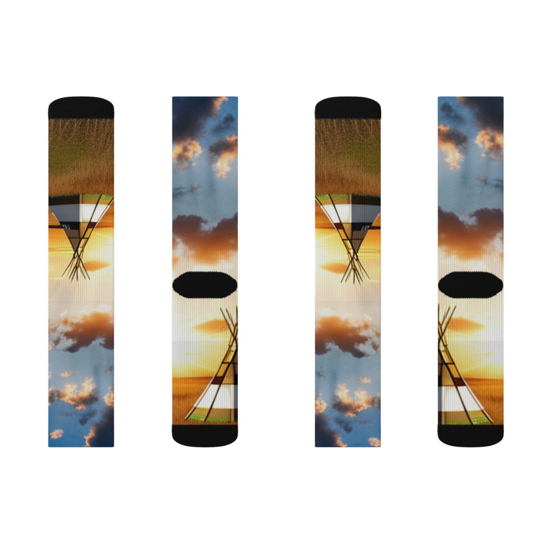 Indigenous Teepee Sublimation Socks Native American Art Socks ...