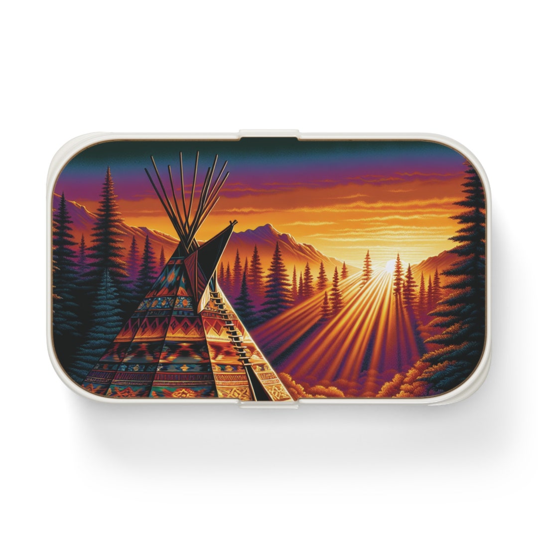 First Nations Art Bento Lunch Box Indigenous Tipi Design Dinner Box ...