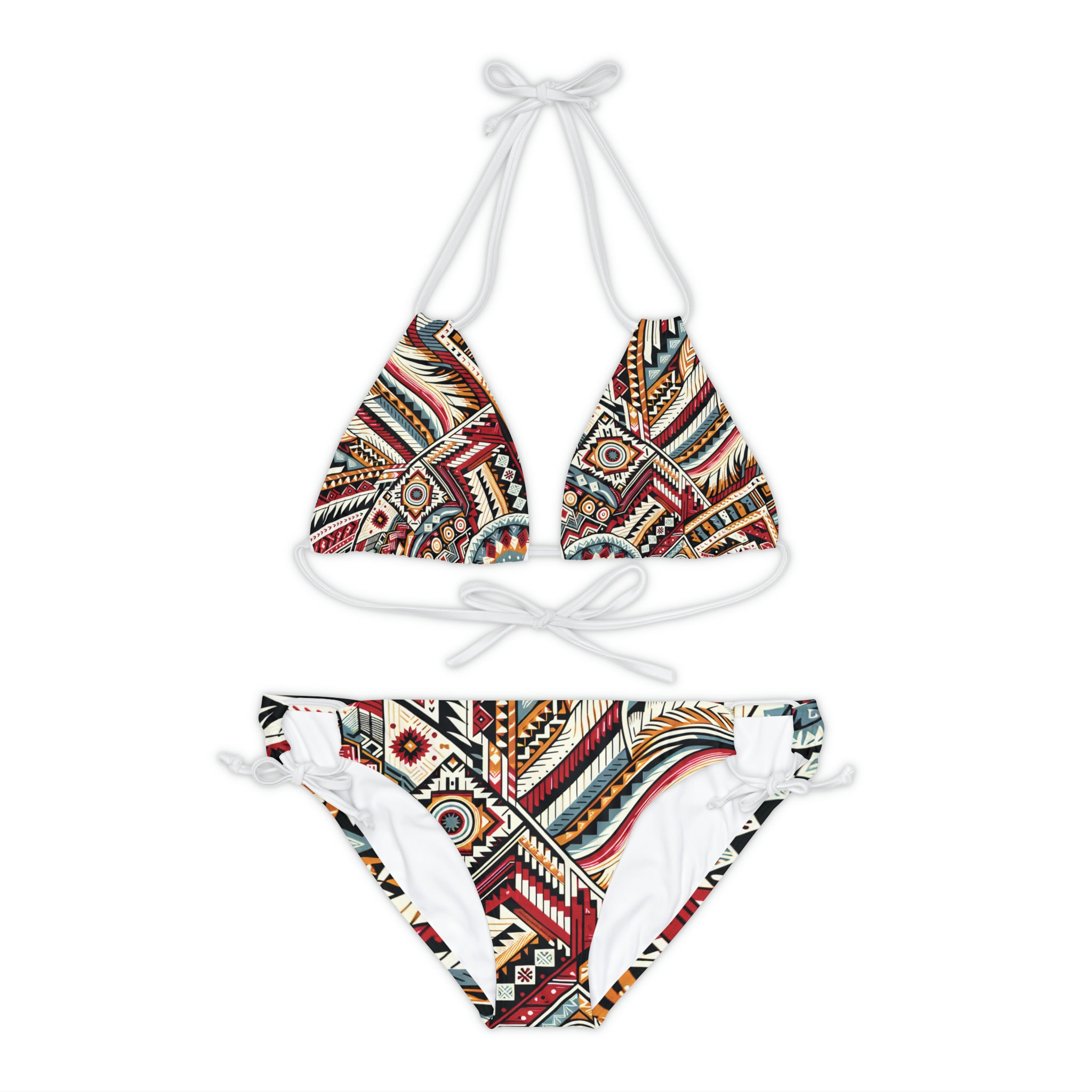 First Nations Art Strappy Bikini Set Indigenous Shapes Swimsuit Native ...
