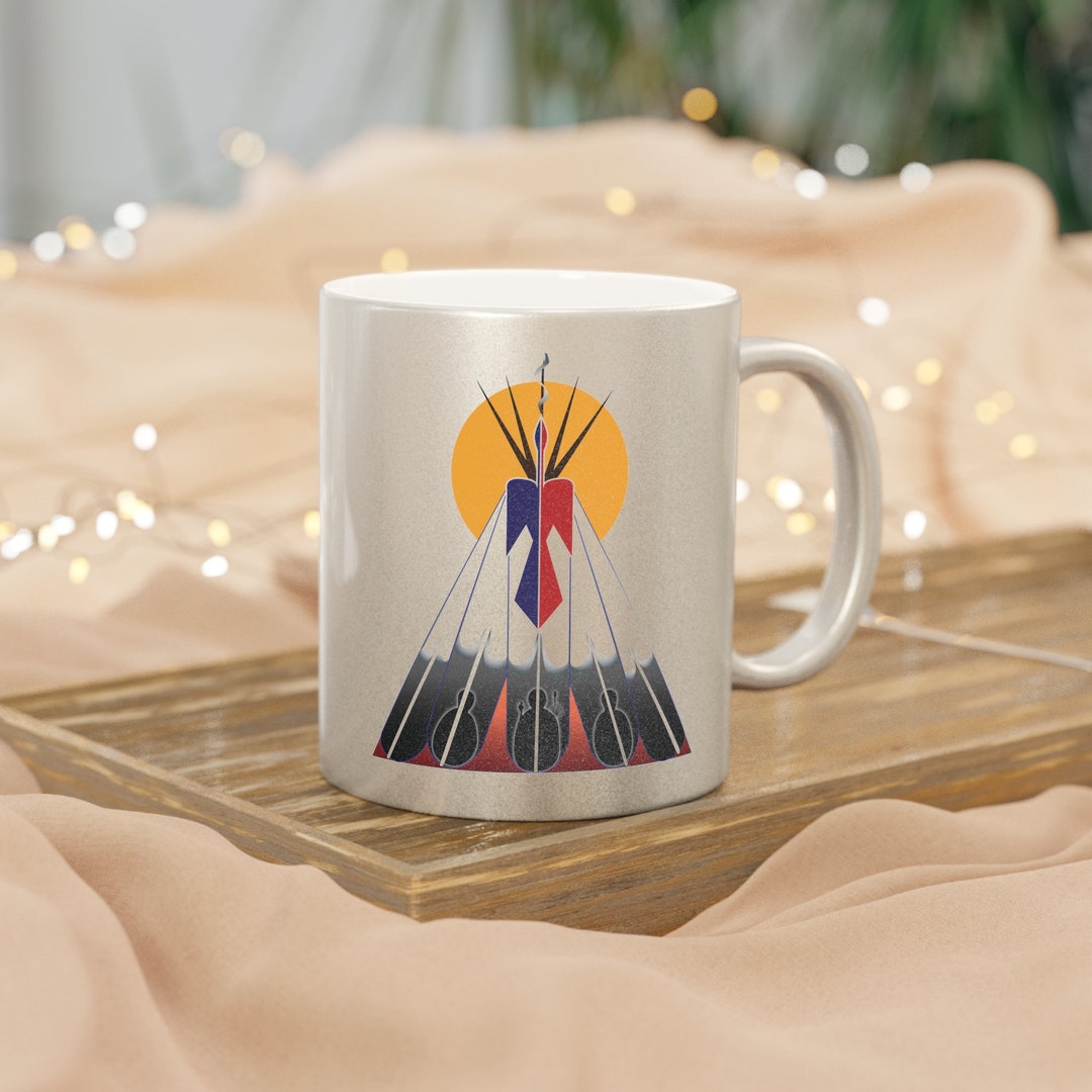 Redbird Design Metallic Mug First Nation Coffee Cup Native American ...