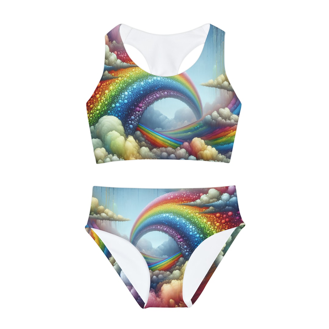 Rainbow Girls Two Piece Swimsuit Child Rainbow Lover Gift Swimwear ...
