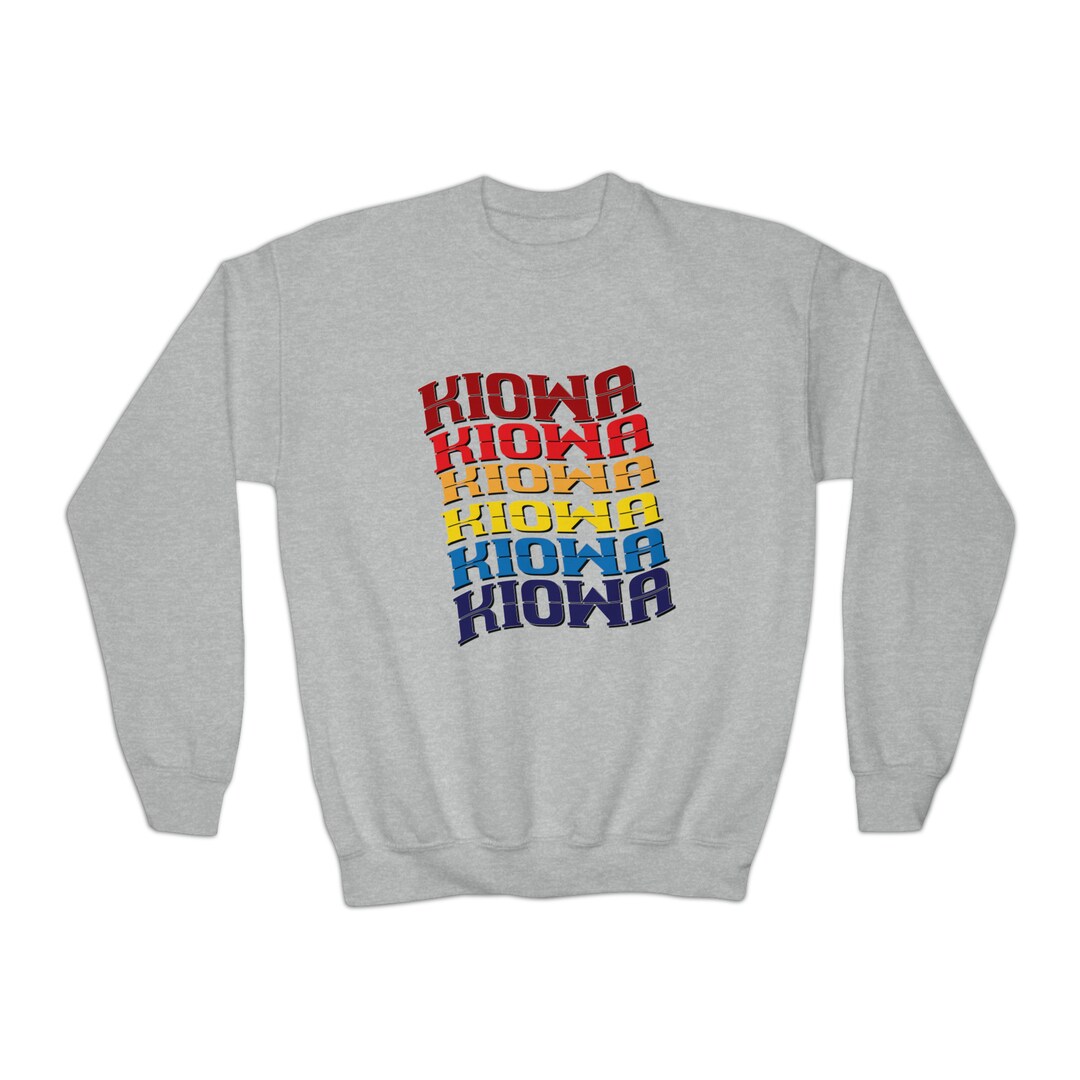 Tribal Kiowa Name Youth Crewneck Sweatshirt Native American Art Shirt ...