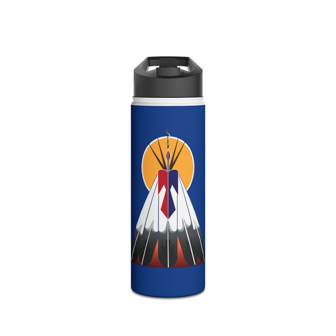 NAC Native American Church Art Stainless Steel Water Bottle Indigenous ...