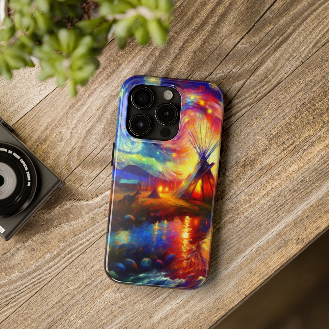 Indigenous Teepee Starry Night Art Tough Phone Cases First Nations Art ...