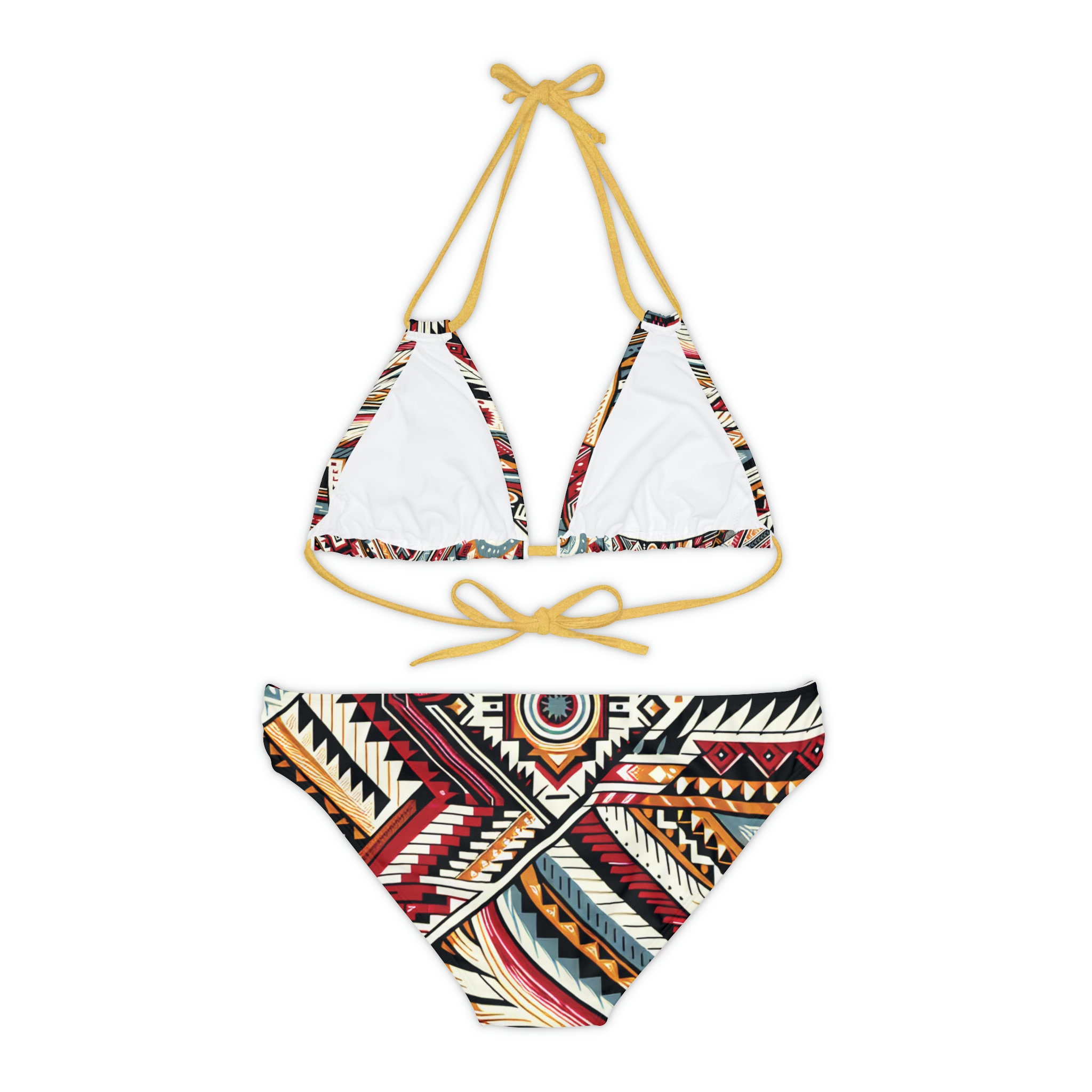 First Nations Art Strappy Bikini Set Indigenous Shapes Swimsuit Native ...