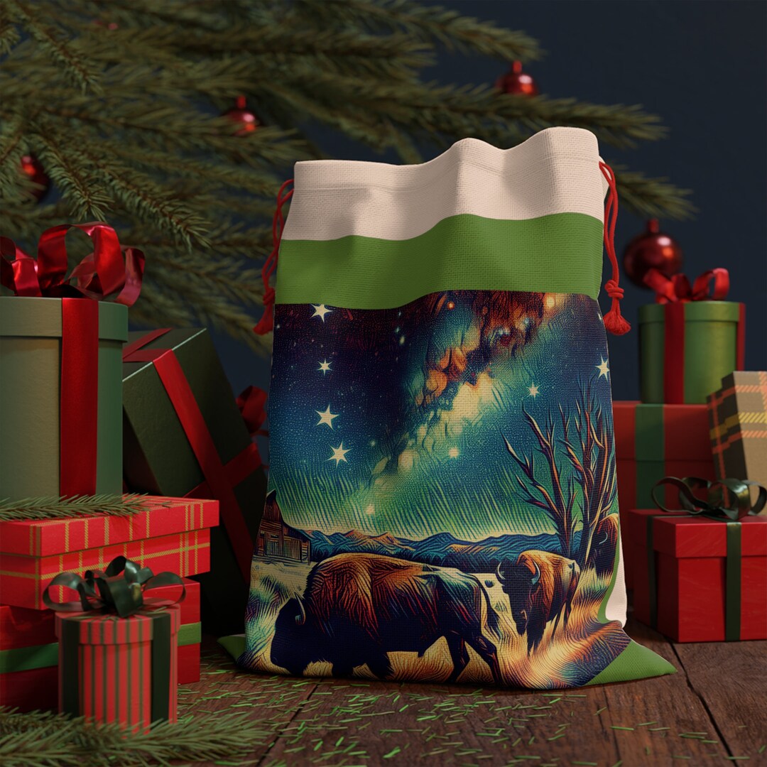 First Nations Bag Starry Night Gift Bag Native American Buffalo Art ...
