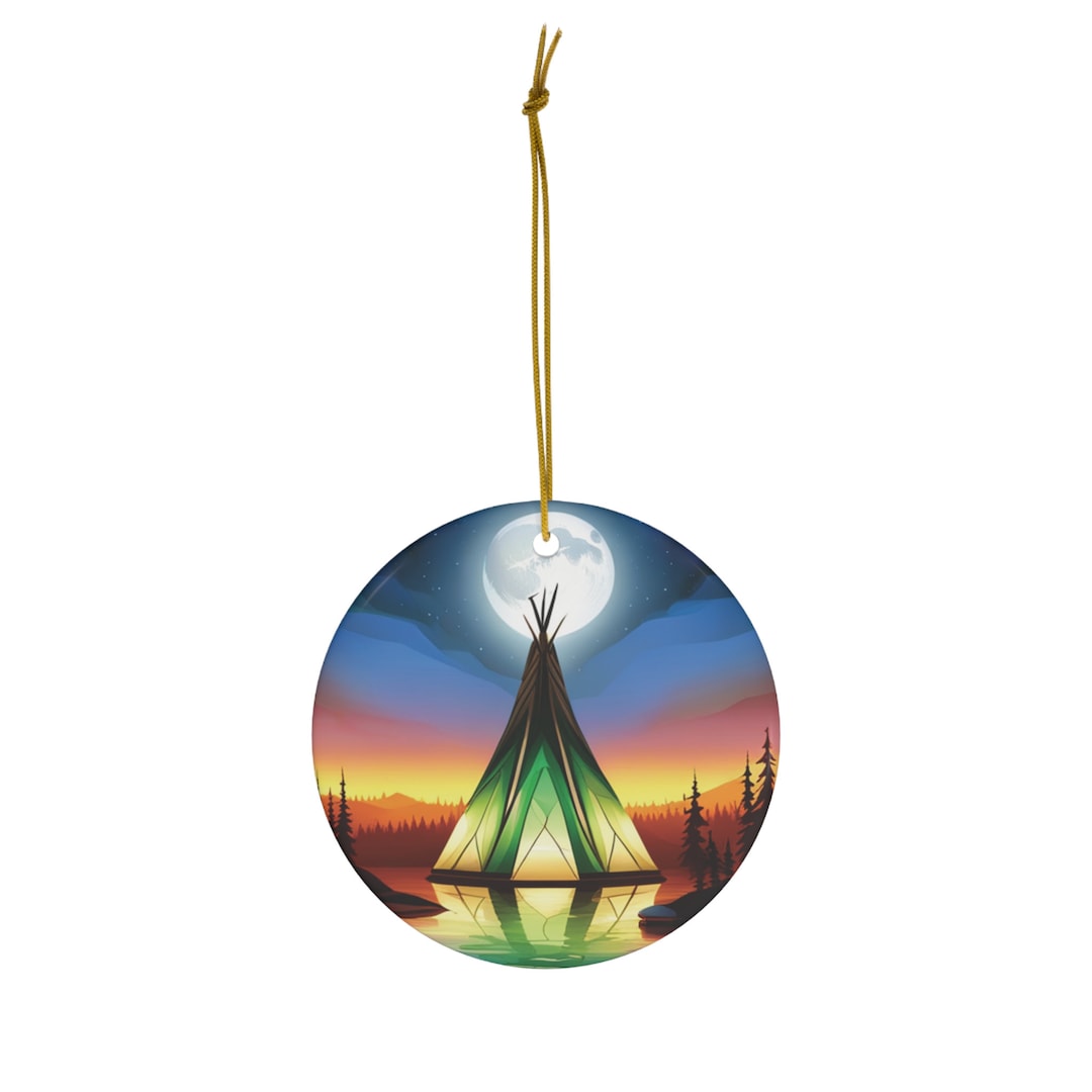 Native American Teepee Art Ornament Star Christmas Ornament Indigenous ...