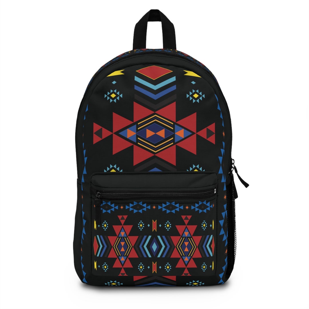 First Nations Backpack School Bag Black Shapes Backpack Back to School ...