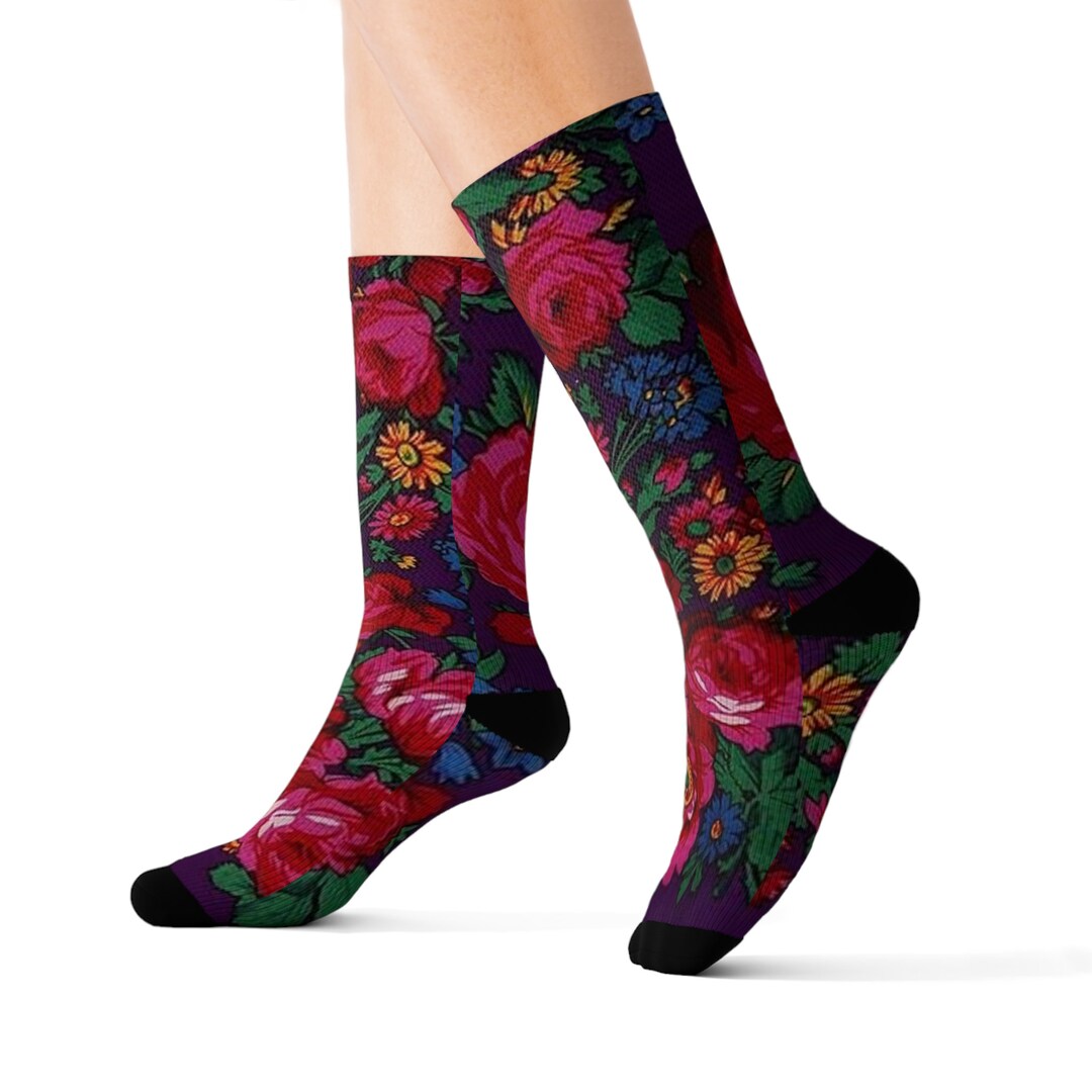Native Grandma Scarf Inspired Sublimation Socks Indigenous Ukraine ...