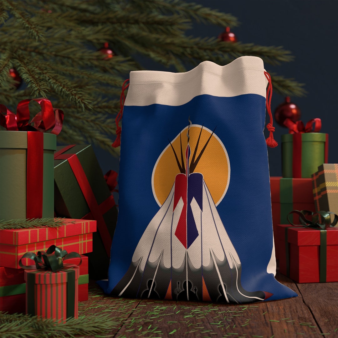 NAC Native American Art Gift Bag Redbird Original Art Canvas Sack ...