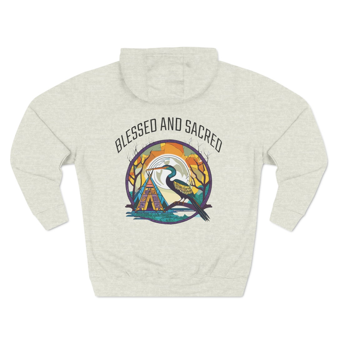 First Nations Hooded Top Blessed and Sacred Three-panel Fleece With ...