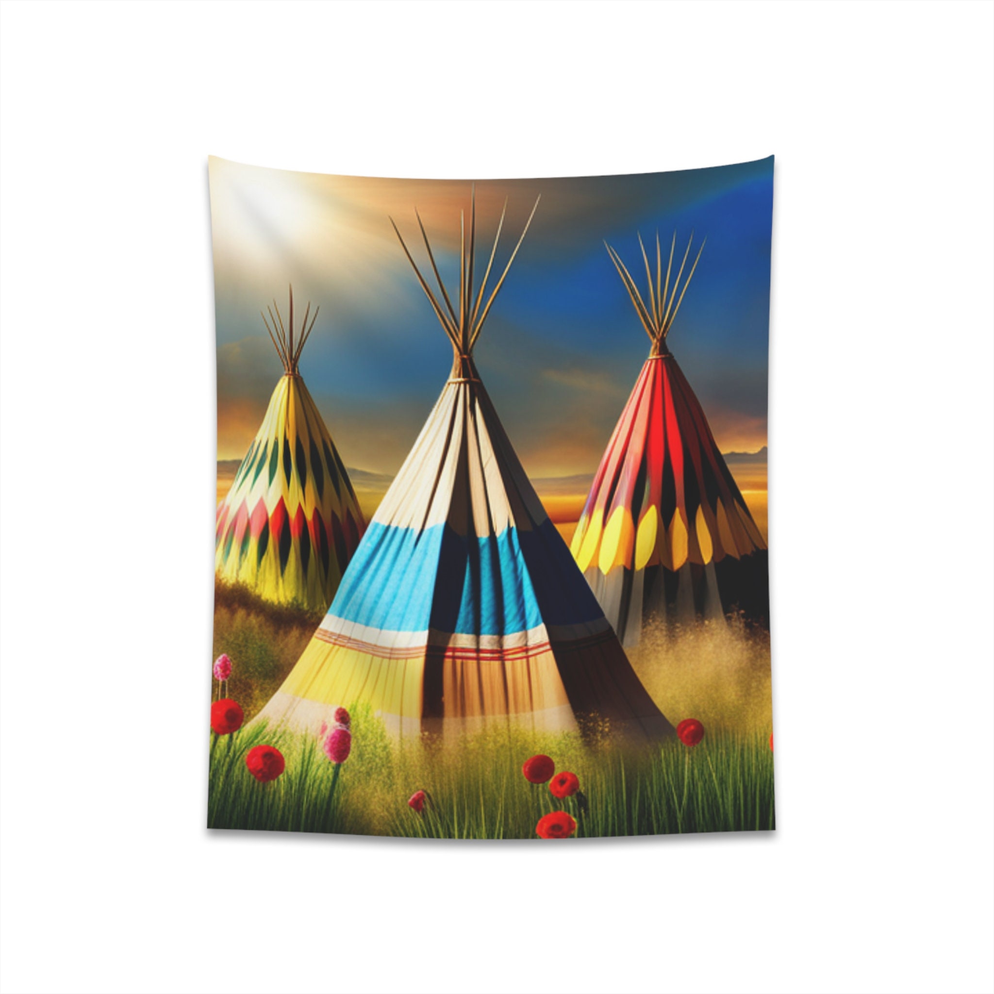Printed Wall Tapestry Native American Art Wall Art Indigenous Wall ...