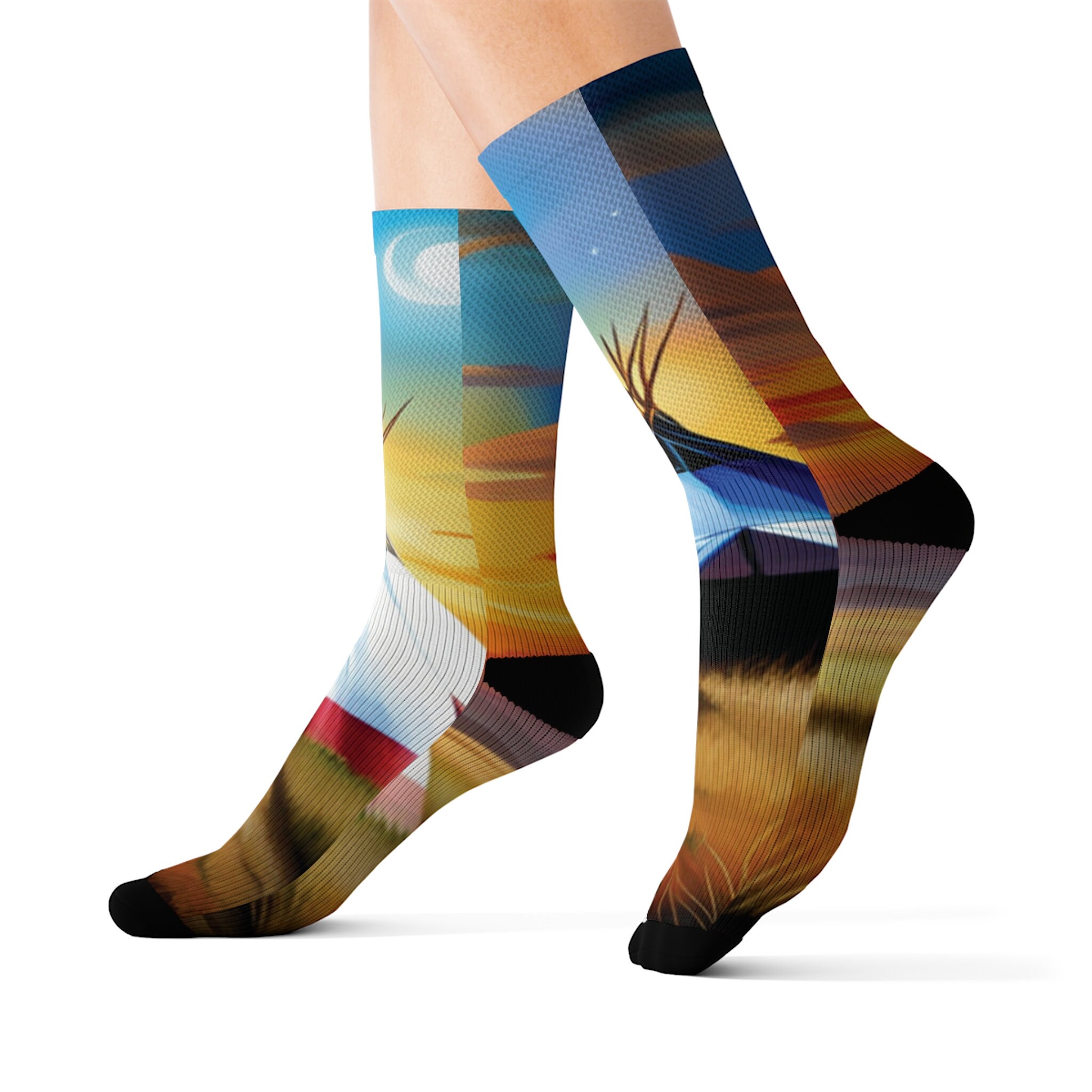 Indigenous Teepee Inspired Sublimation Socks Native American - Etsy