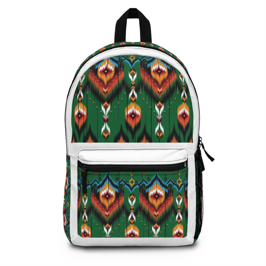 Green White Backpack Bag Backpack Native Backpack School Gift Back to ...