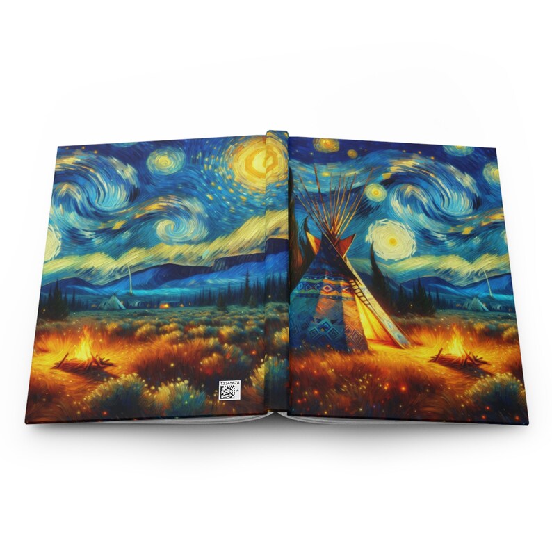 Indigenous Teepee Starry Night Art Hardcover Journal Matte Native ...