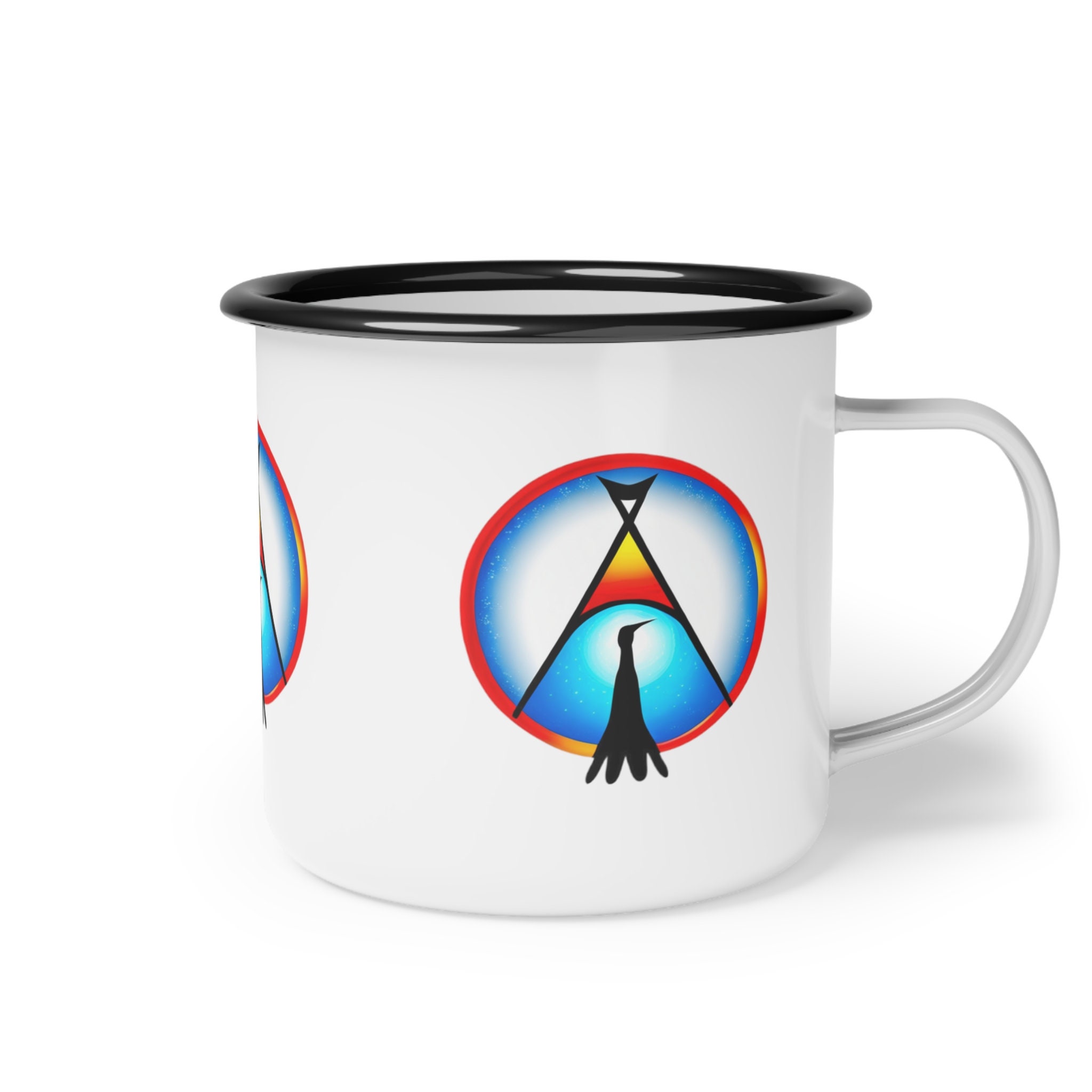 Indigenous NAC Enamel Camp Cup Native American Church Art Tipi Mug Gift ...